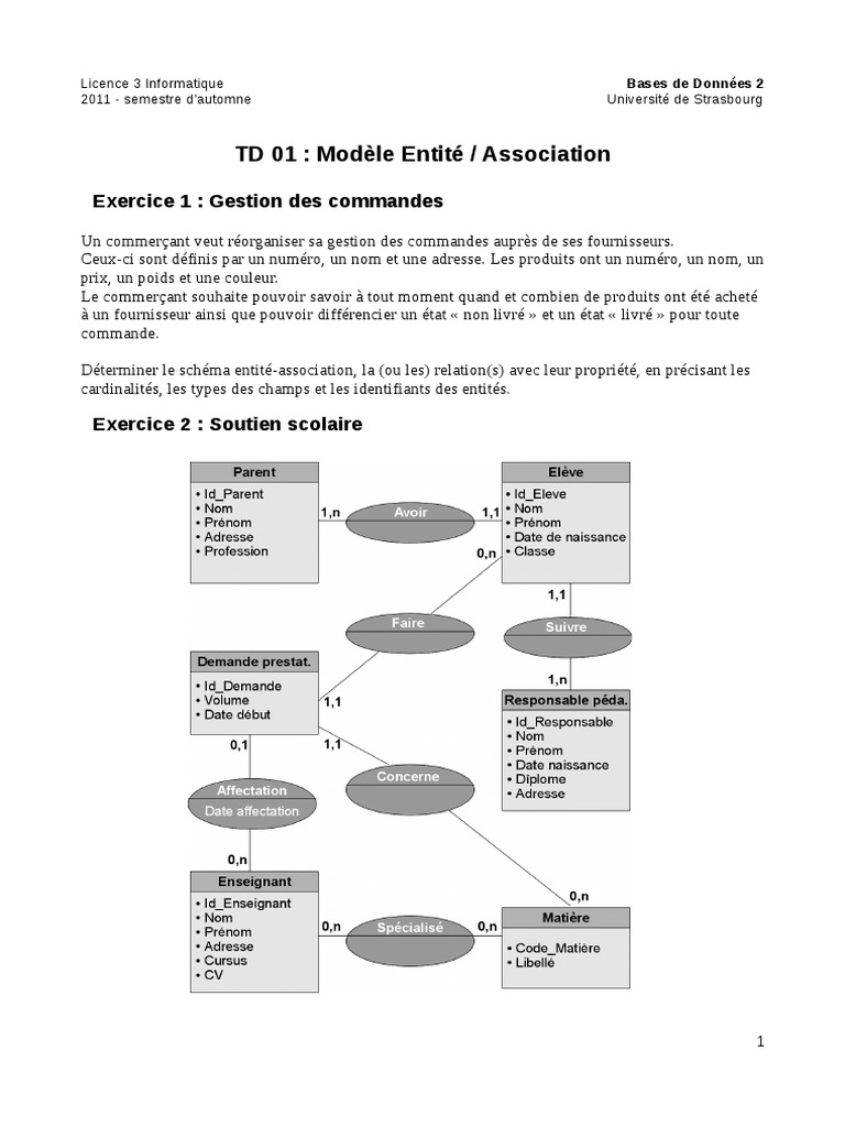 TD01 | PDF | Bases de données | Business