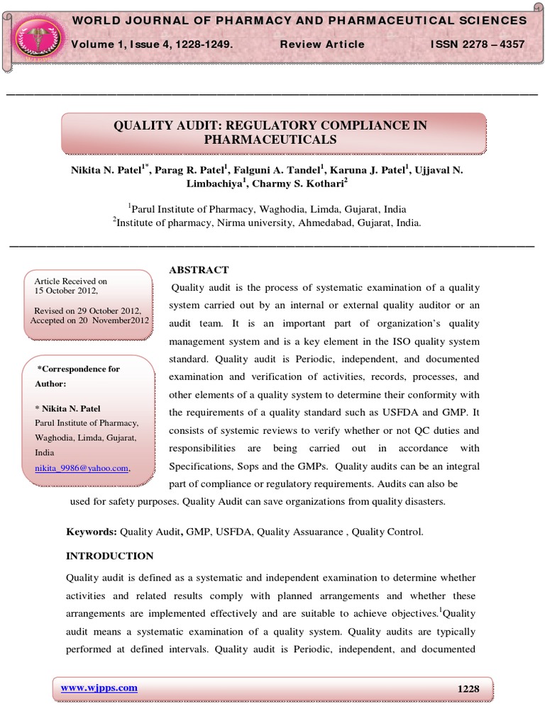 Quality Audit | PDF | Audit | Internal Control
