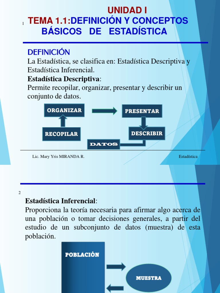 1.1 Tema - Definición y Conceptos Básicos de Estadística | PDF | Estadísticas | Nivel de medida