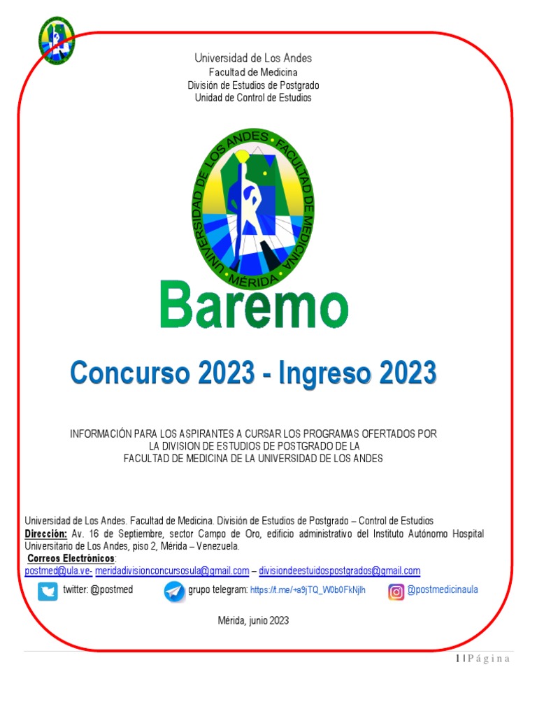 Baremo Instructitivo Clinico Quirurgico 2023 | PDF | Universidad ...