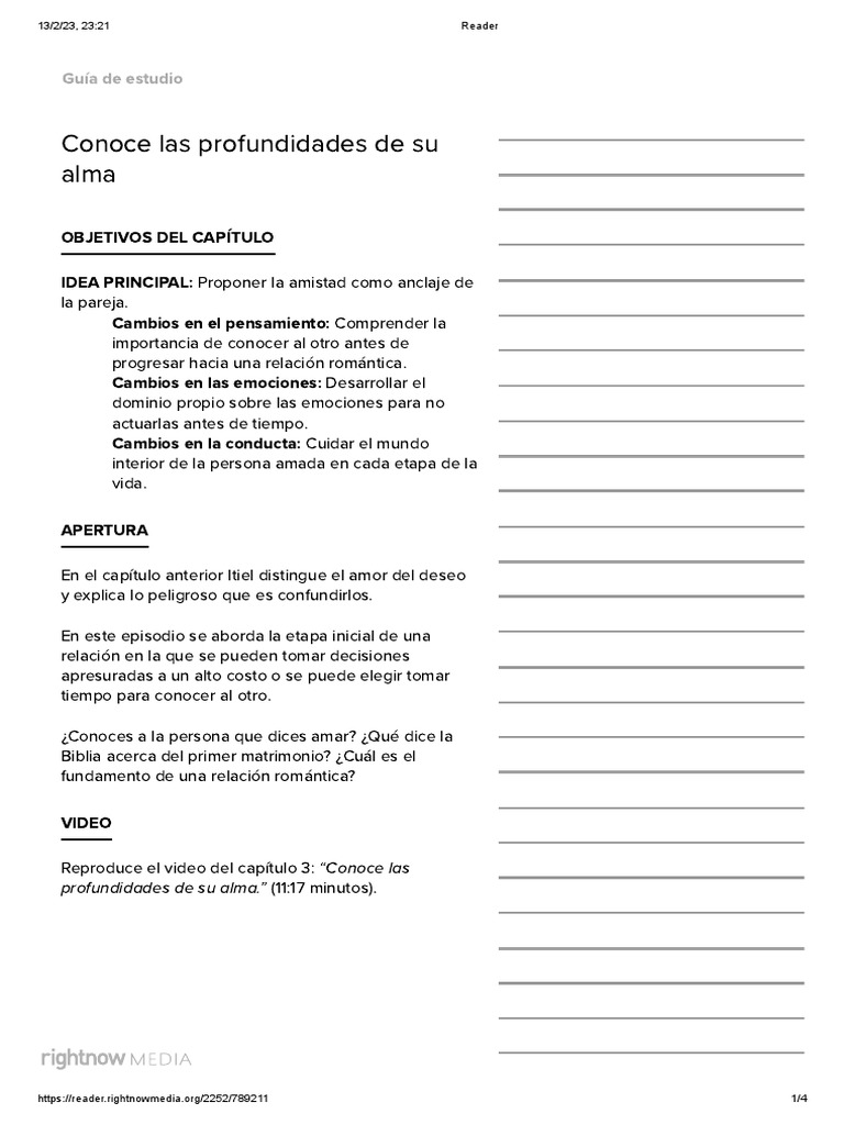 Conoce Las Profundidades de Su Alma | PDF | Amor | Víspera