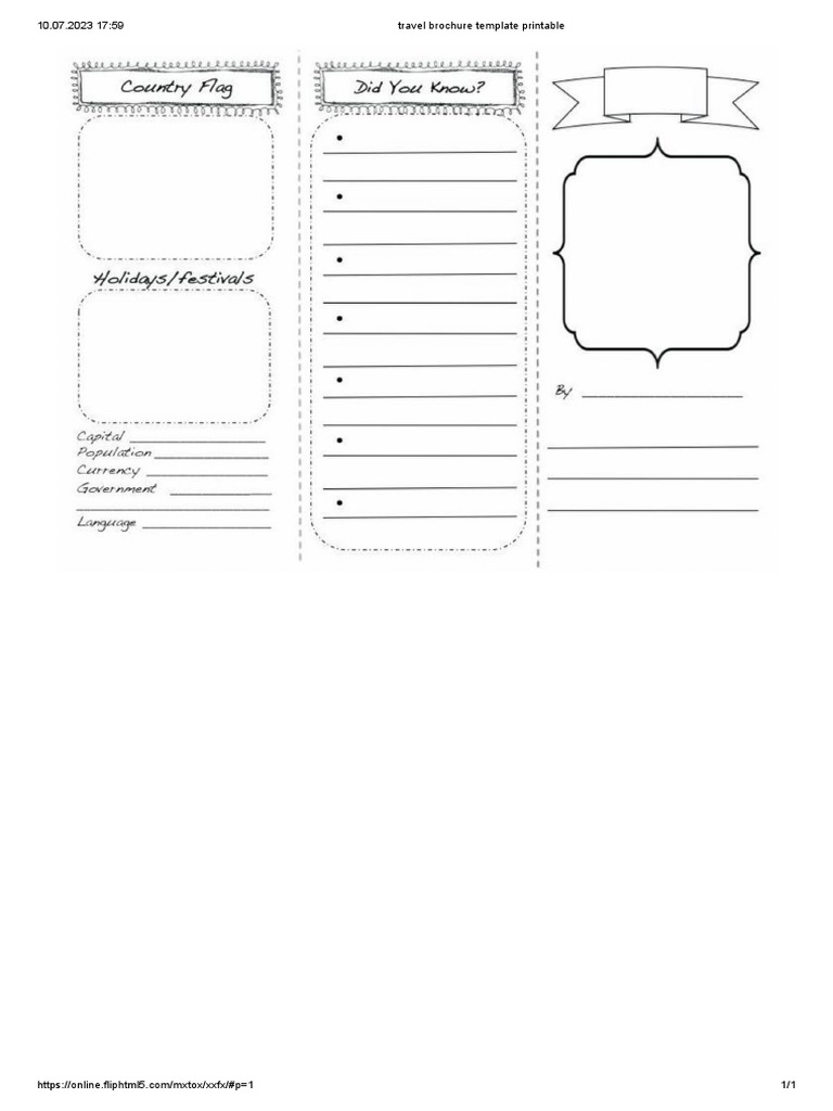 Travel Brochure Template Printable | PDF
