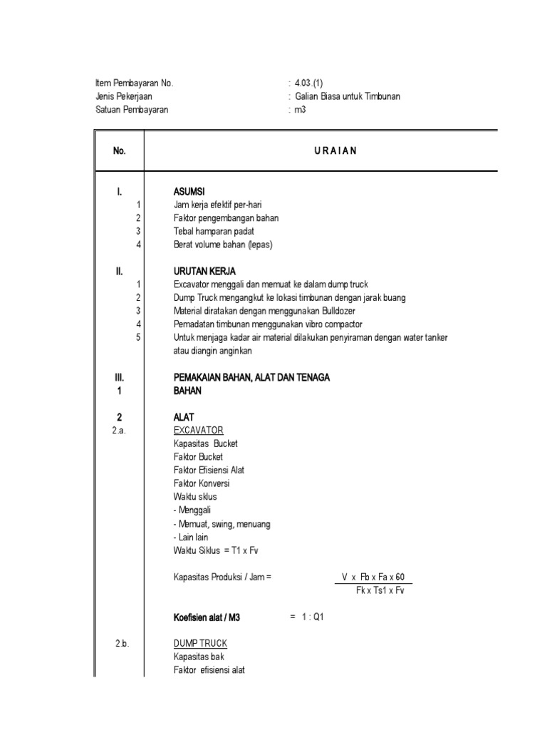 AHSP Cut and Fill | PDF