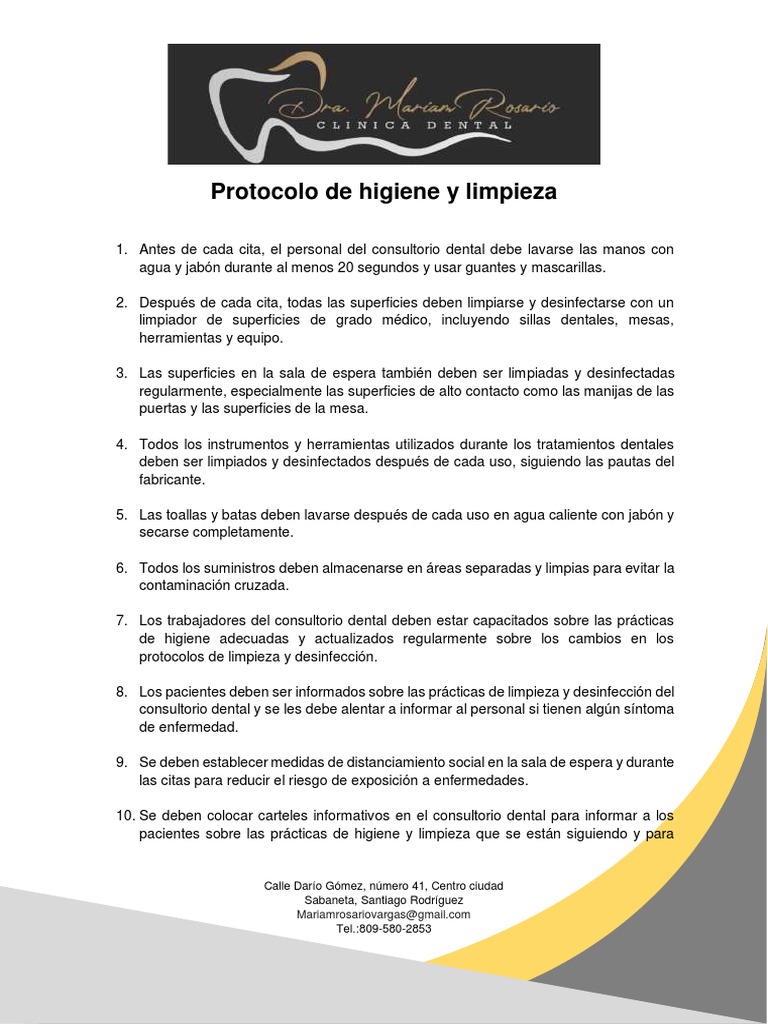 Protocolo de Higiene y Limpieza | PDF