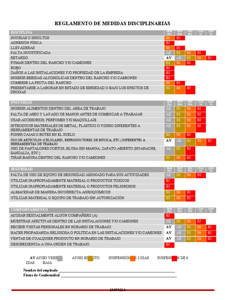 Reglamento de Medidas Disciplinarias | PDF