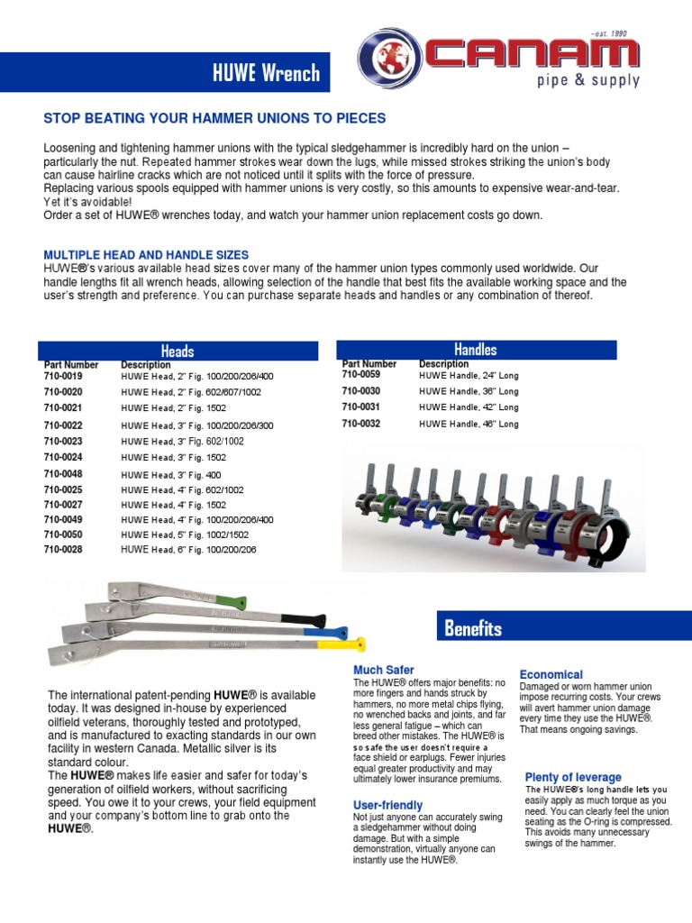 HUWE Brochure | PDF | Hammer | Manufactured Goods
