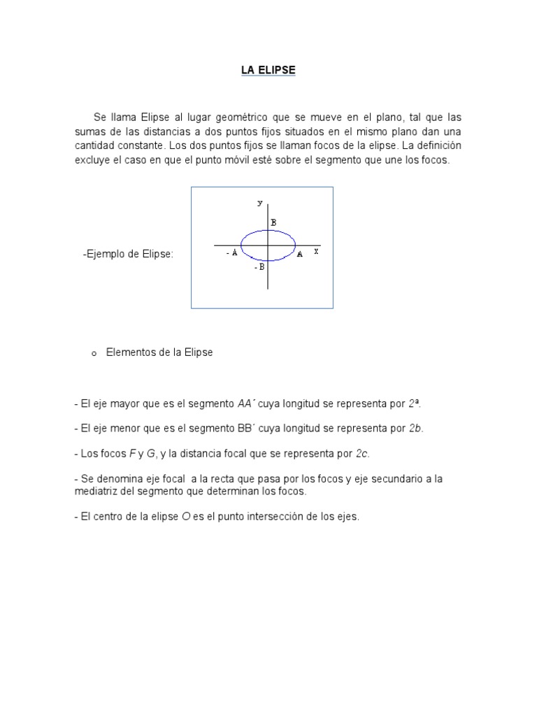 Geometría de Elipses e Hipérbolas | PDF | Elipse | Formas geométricas