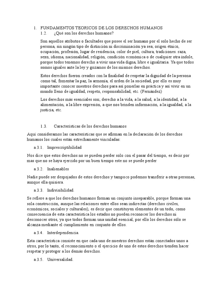 Fundamentos Teoricos de Los Derechos Humanos | PDF | Derechos humanos | Derechos