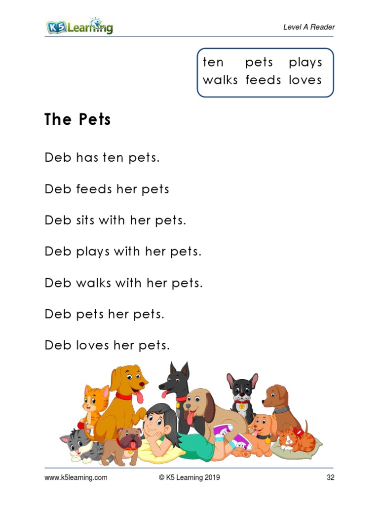 Level A Reader: Fun with Pets | PDF | Domestication | Ethnobiology