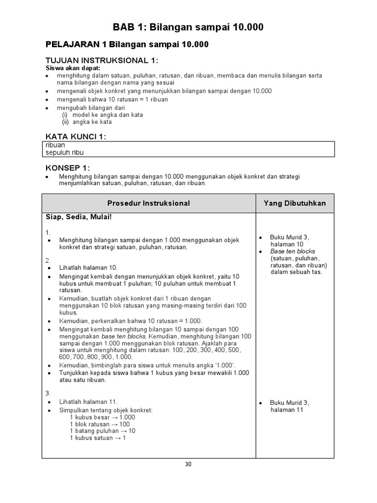 B - P3 - BPG - RPP - Bab1 - Bilangan Sampai 10.000 | PDF