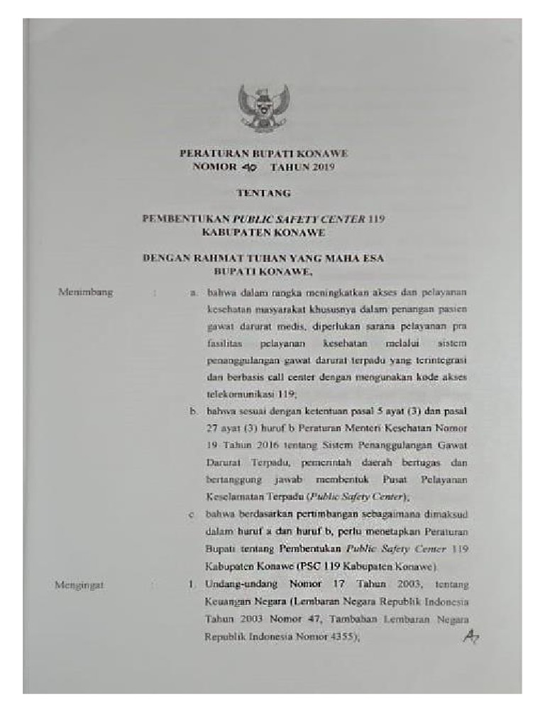 SK PSC 119 Tahun 2019 | PDF