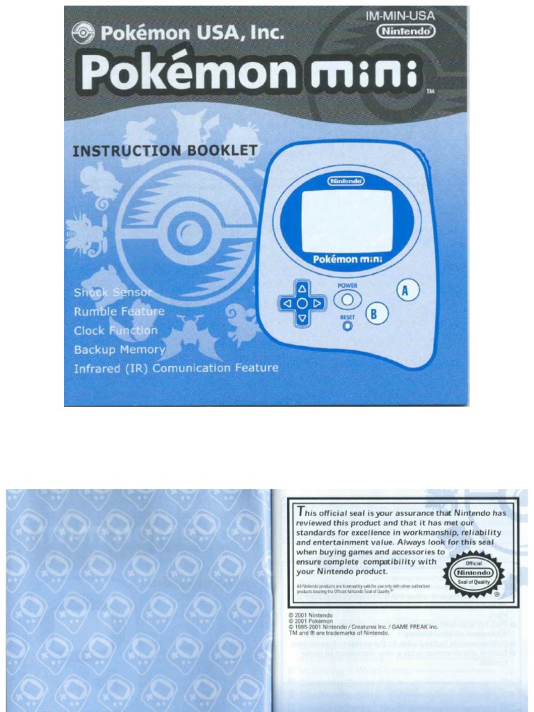 Pokemon Mini Manual | PDF