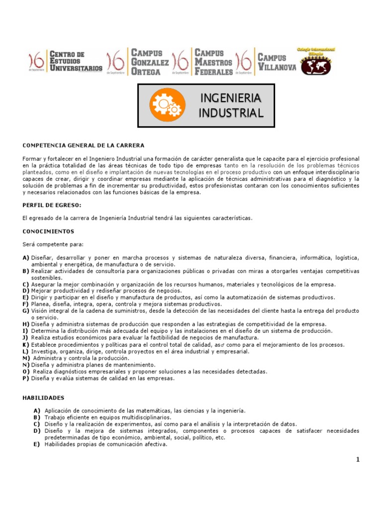 Ingenieria Industrial Pdf Ingeniería Industrial Business