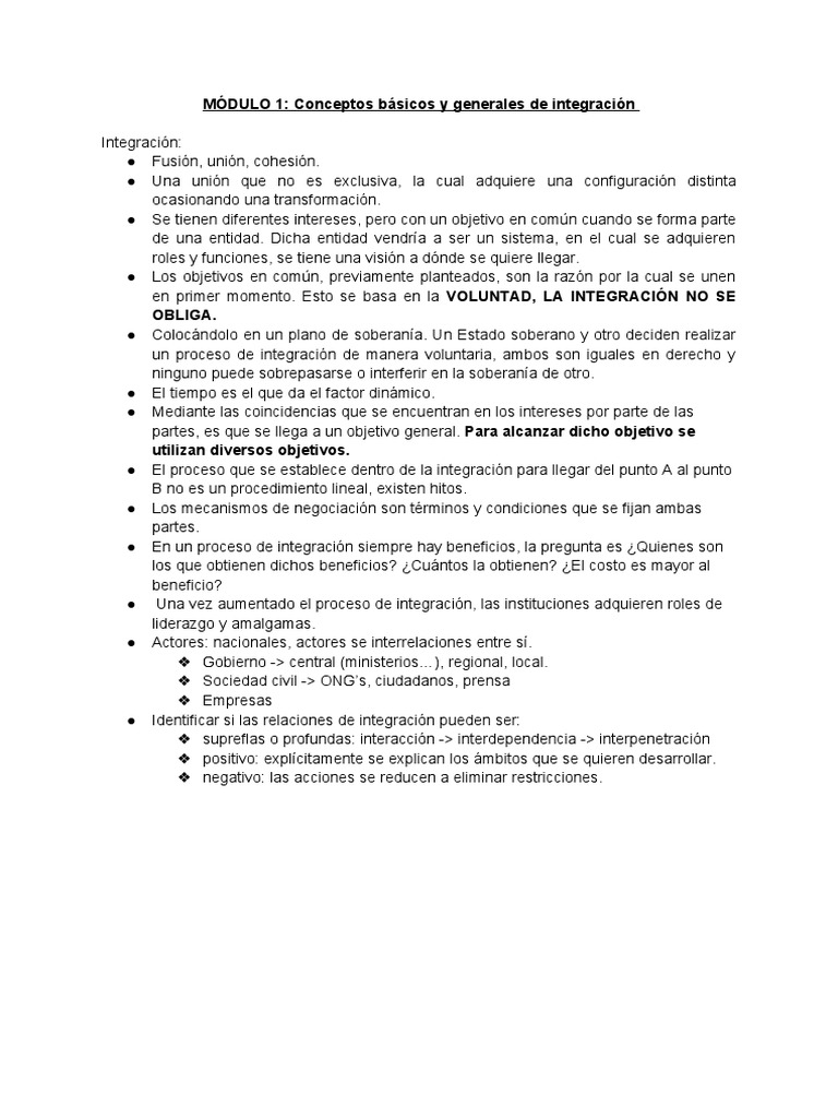 MÓDULO 1_ Conceptos básicos y generales de integración | PDF