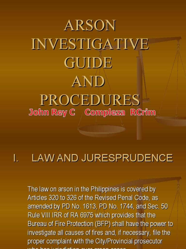 Arson Investigative Guide | PDF | Fires | Combustion Arson Investigative Guide | PDF | Fires | Combustion