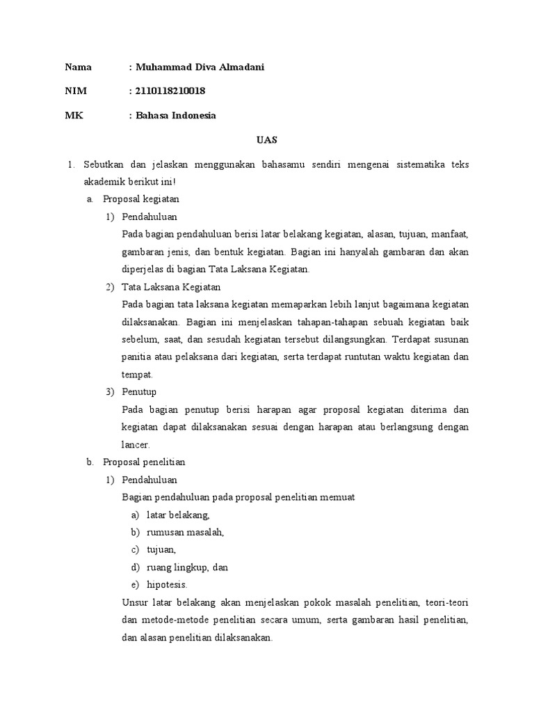 Id - Muhammad Diva Almadani - 2110118210018 - Uas MK Bindo | PDF