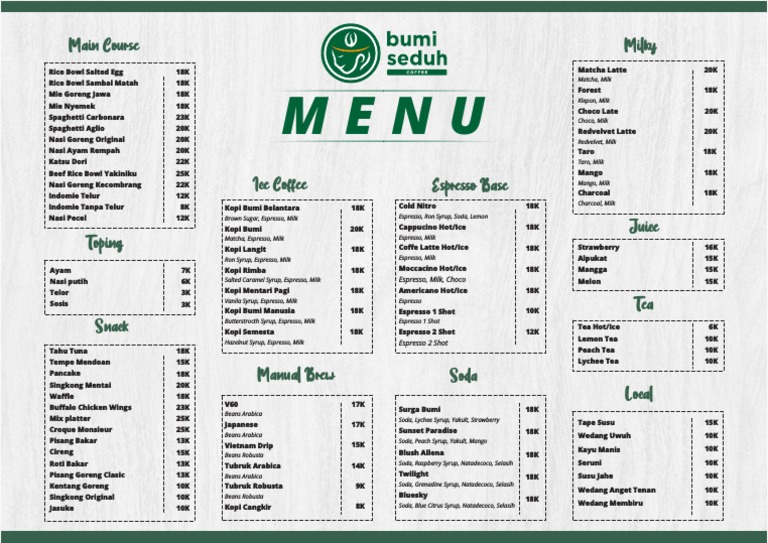 Update Menu 4 Mei 2023 | PDF | Coffee | Foods