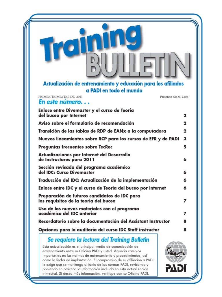 Padi Training Bulletin 2011 1Q | Descargar gratis PDF | Reanimación ...