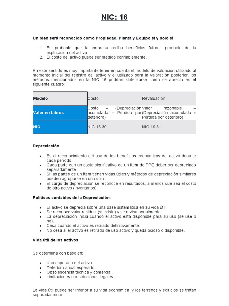 Nic 16 | PDF | Depreciación | Economias