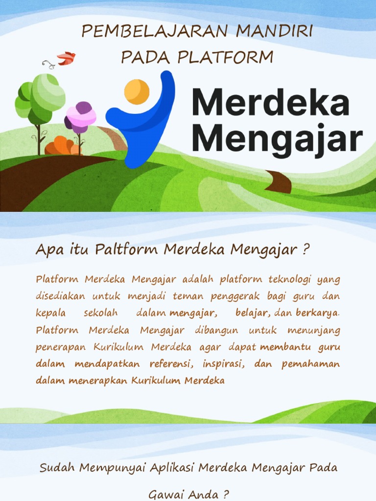 Pembelajaran Mandiri Pada Platform Merdeka Mengajar | PDF