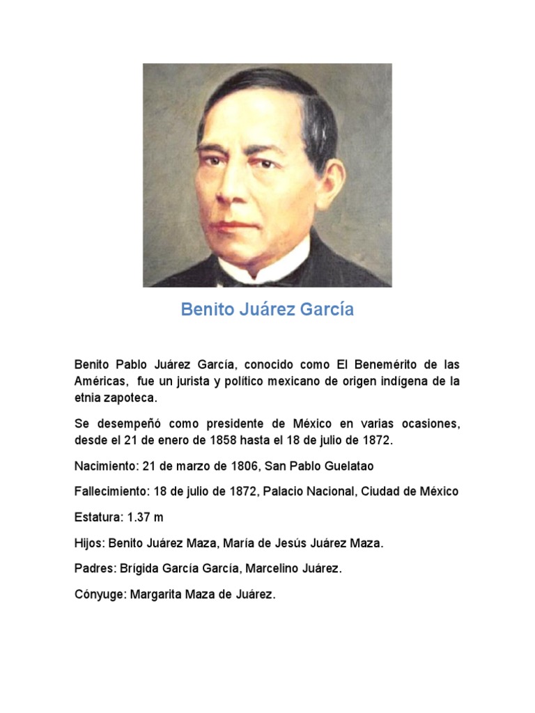 Estatura y biografía de Benito Juárez | PDF | Ciencias sociales