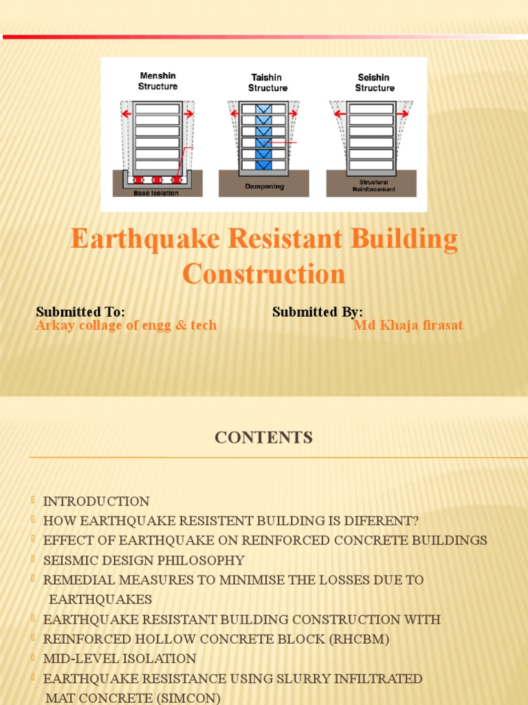 Earthquake Resistent Building Construction | PDF | Earthquakes ...