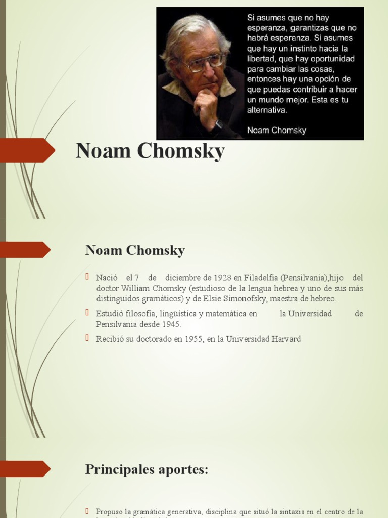Noam Chomsky | PDF | Noam Chomsky | Aquisición de idioma