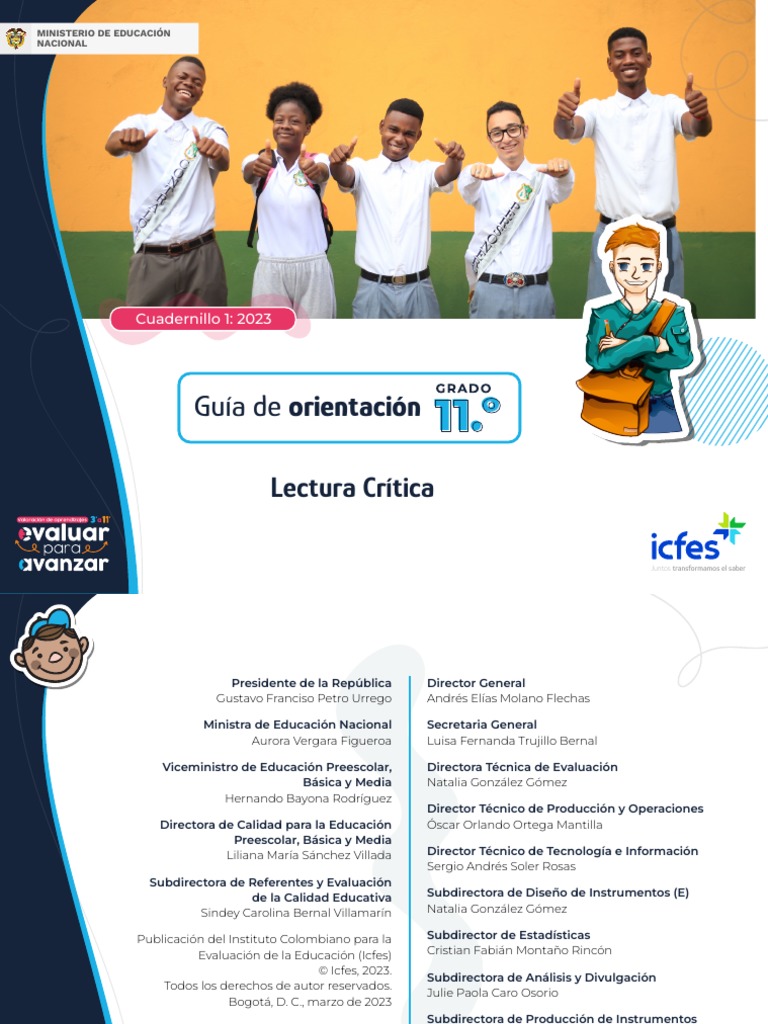 Guia PC LecturaCritica 11 1 ICFES 2023 | PDF | Enseñando | Comprensión lectora