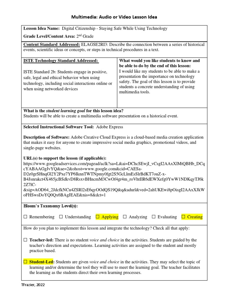 Multimedia Video Lesson | PDF | Multimedia | Behavior Modification