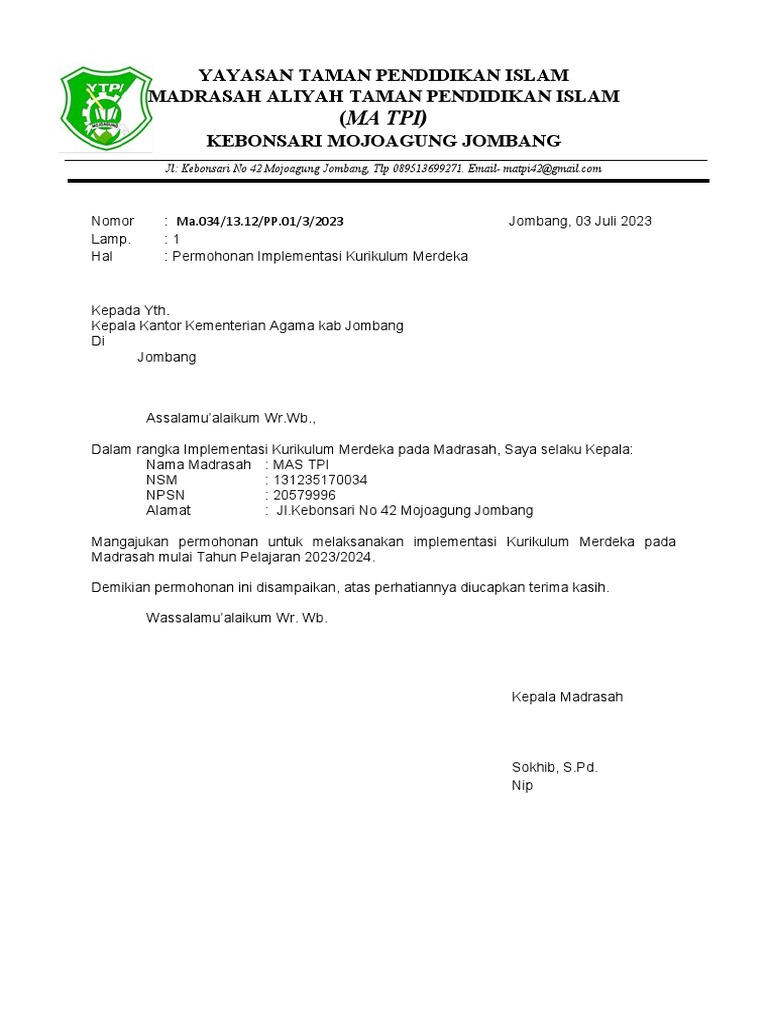 Surat Permohonan | PDF