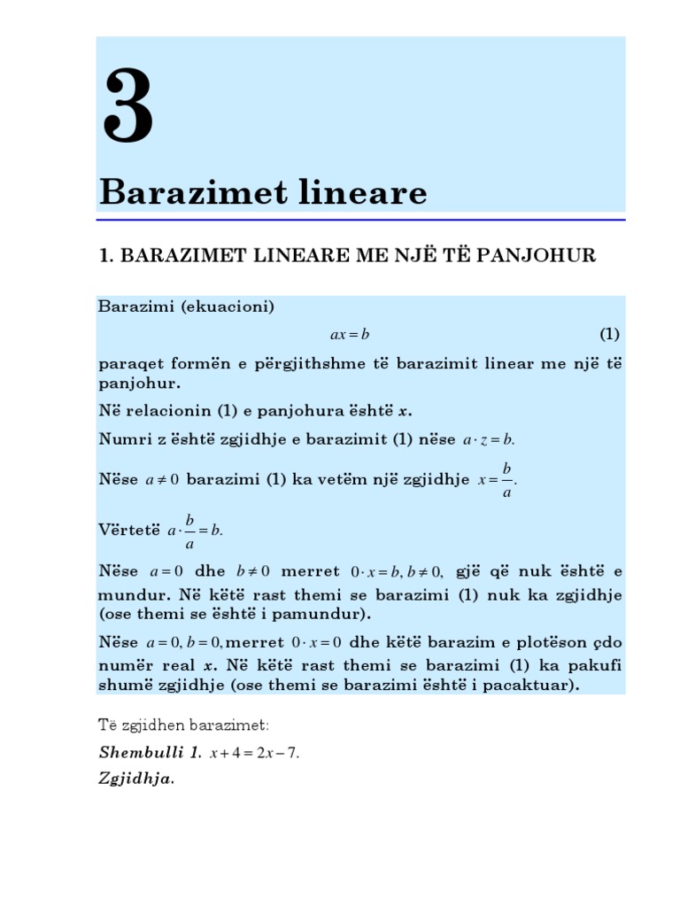 Barazimet Lineare WWW - Valmirnuredini.tk | PDF