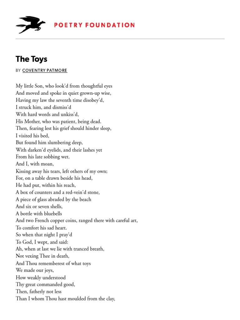 The Toys by Coventry Patmore - Poetry Foundation | PDF