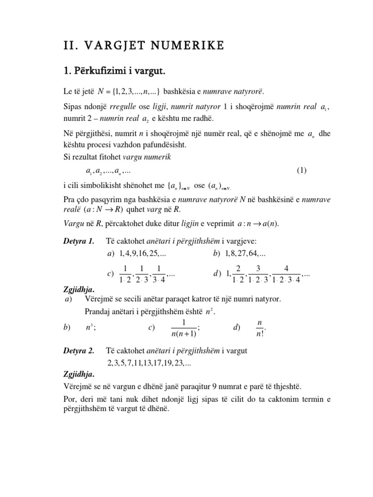 Vargjet Numerike | PDF