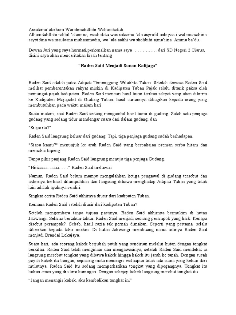 Kisah Raden Said Menjadi Sunan Kalijaga | PDF