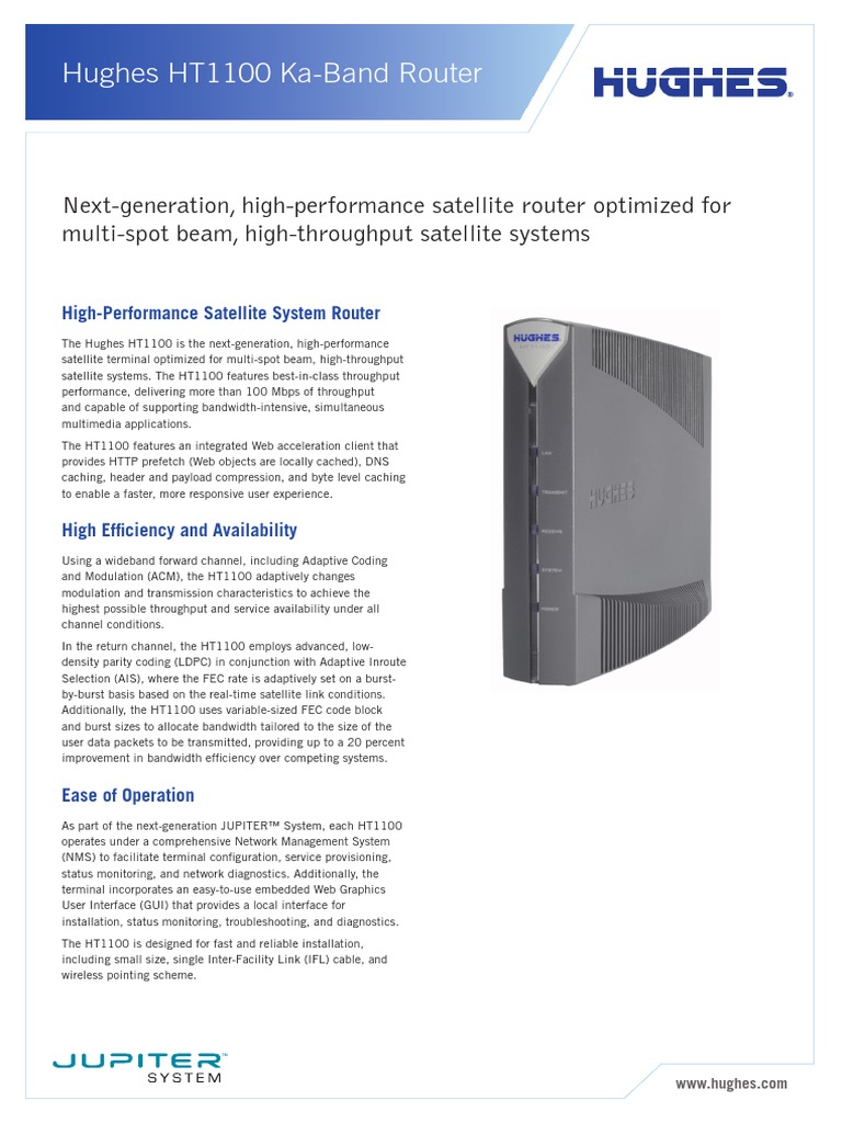 HT1100 JUPITER System Router Ka Band | PDF | I Pv6 | Computer Network