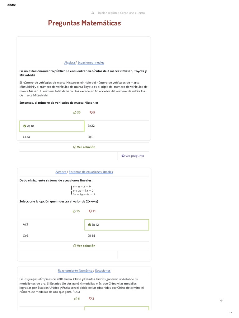 Preguntas Mate Jovenes Web | PDF | Ecuaciones | Pi