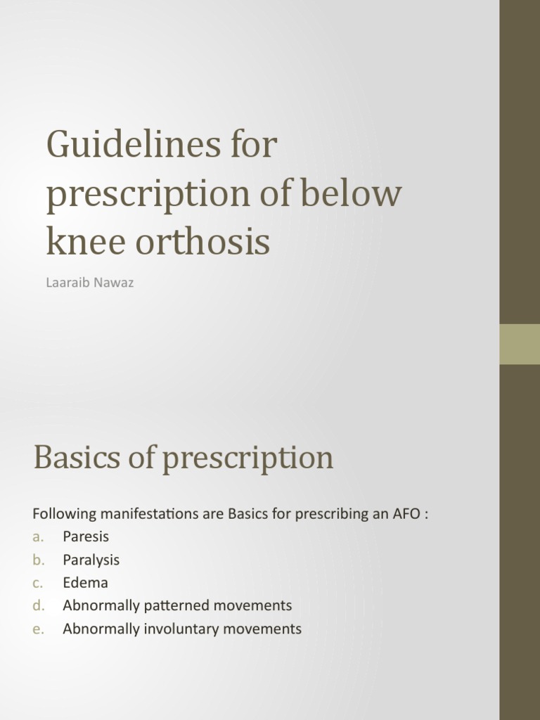 AFO Prescription Guidelines and Classifications | PDF | Diseases And ...