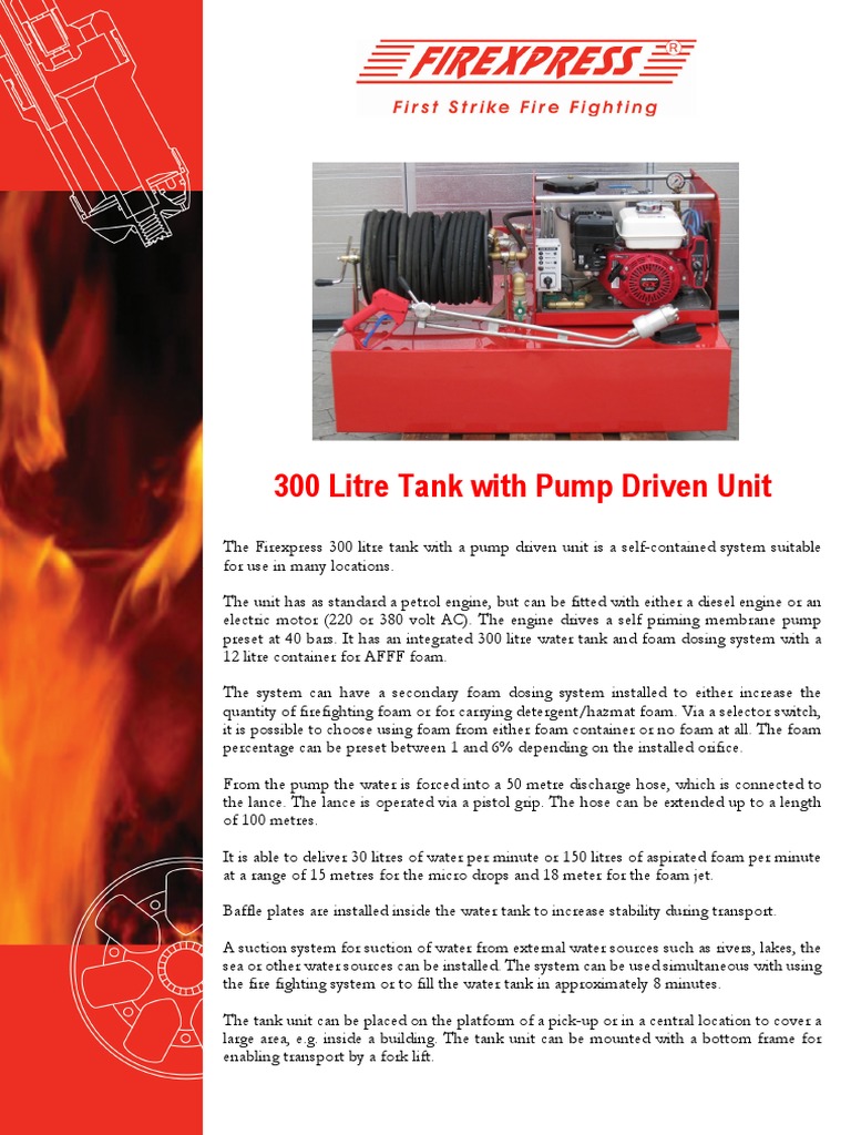 Product Sheet - 300 Liter Tank Unit | PDF | Pump | Engines