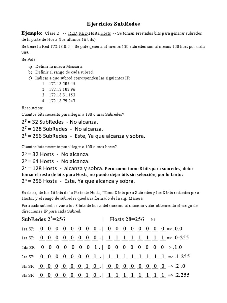 03ejemplos Redes-Subneting ClaseB | PDF | Dirección IP | Arquitectura ... 03ejemplos Redes-Subneting ClaseB | PDF | Dirección IP | Arquitectura ...
