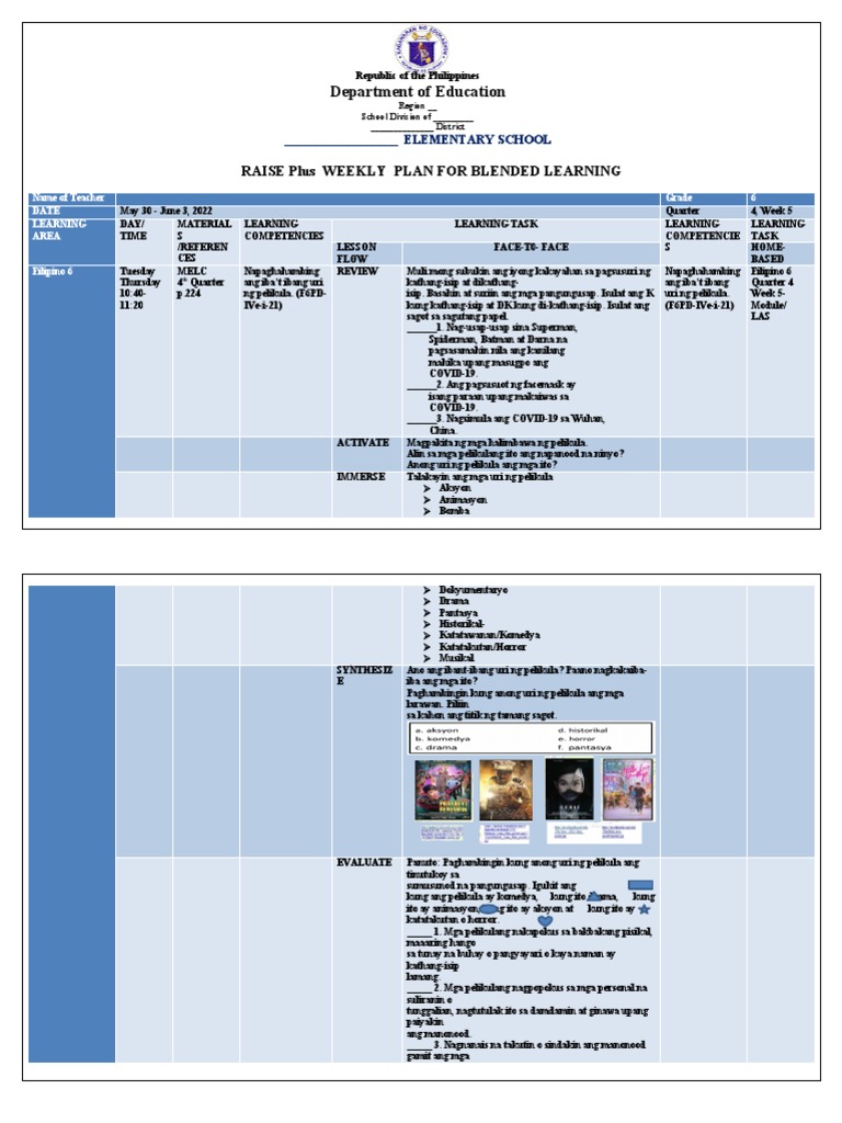 Raise-Plus-Wlp-Grade 6-Q4-W5 | PDF