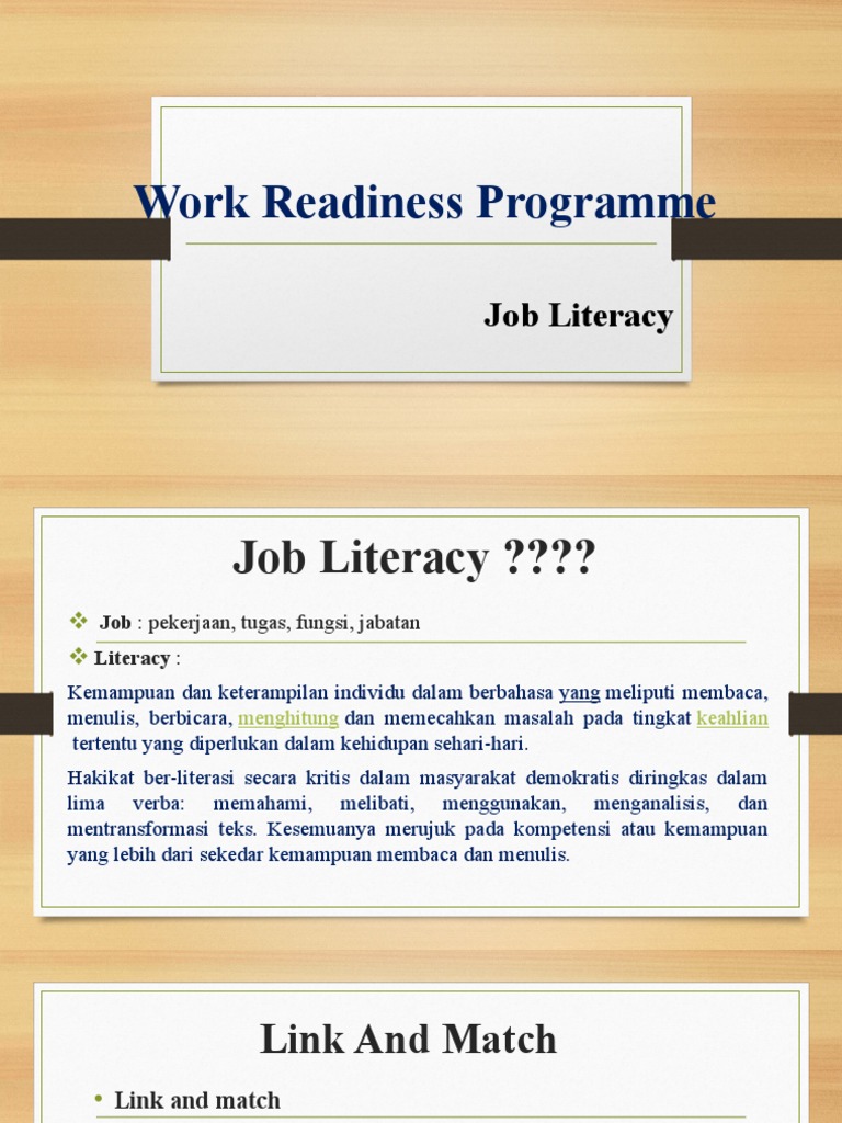 Work Readiness Programme Job Literacy | PDF