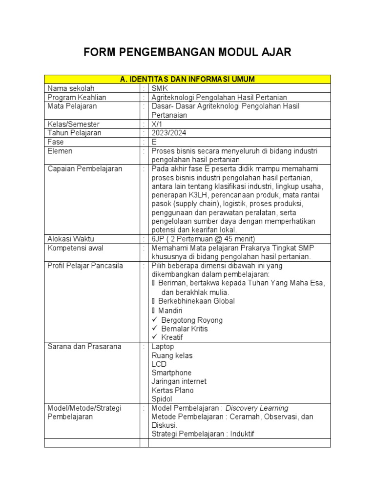 Pengembangan Modul Ajar Kurmer | PDF