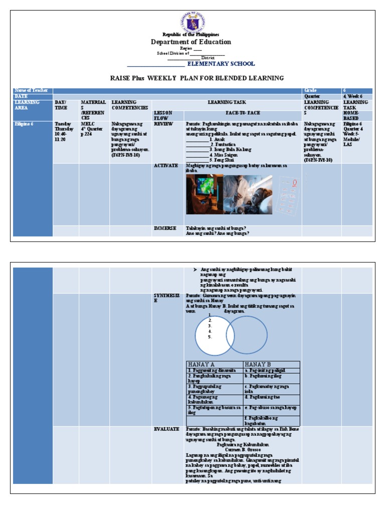 Raise-Plus-Wlp-Grade 6-Q4-W6 | PDF