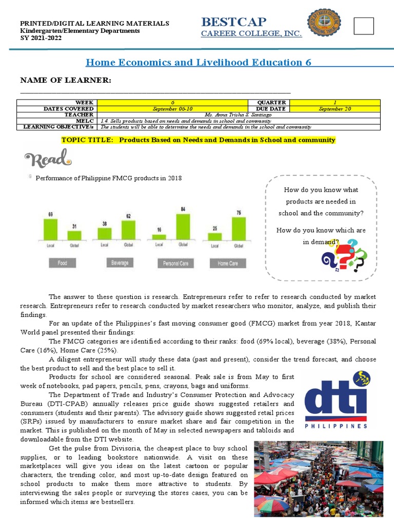 Anna - PLM - Q1 - W6 (HELE 6) | PDF | Retail | Economies