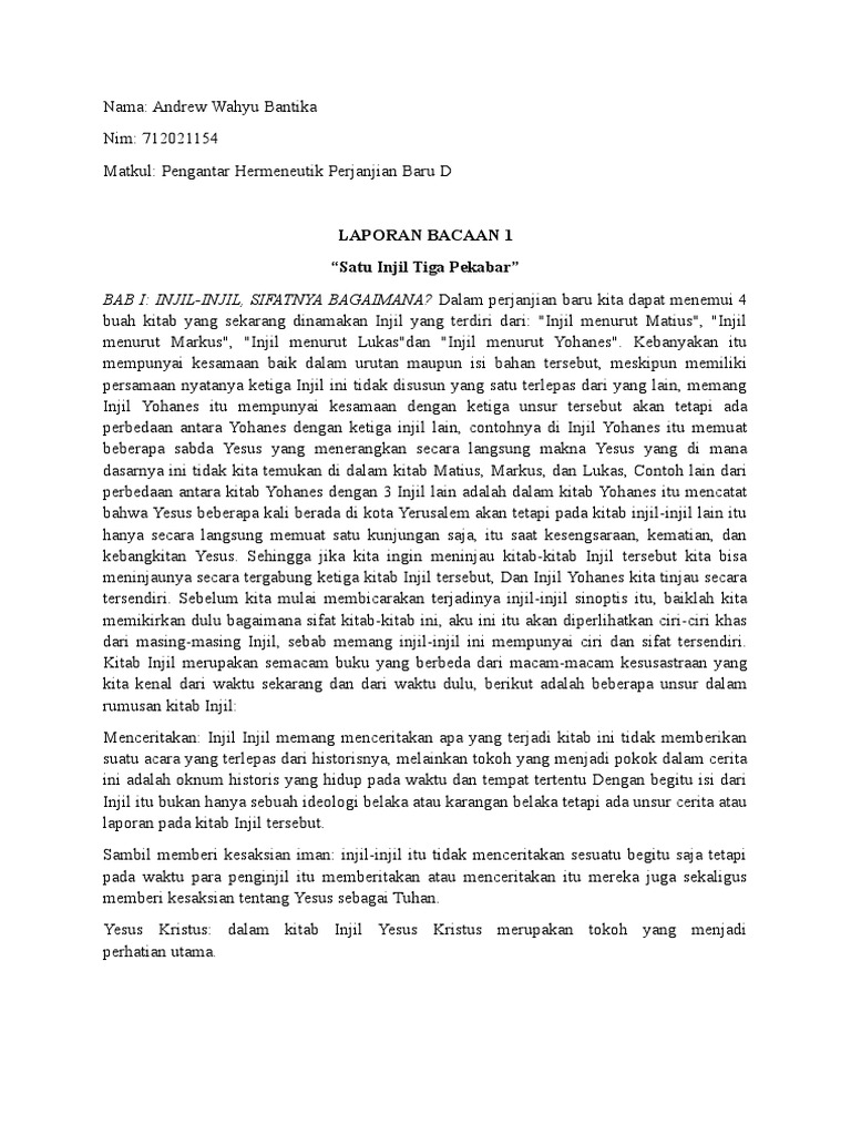 PHPB D - Laporan Bacaan - Semester Baru | PDF