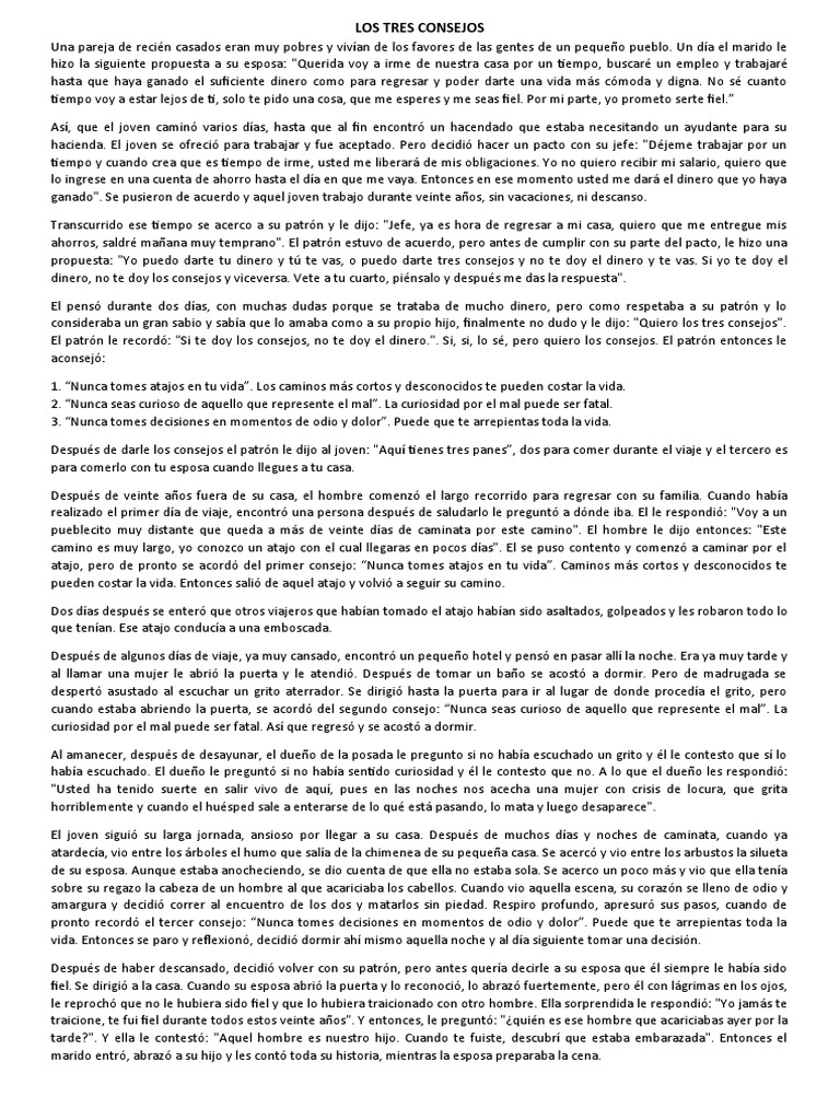 Los Tres Consejos Pdf