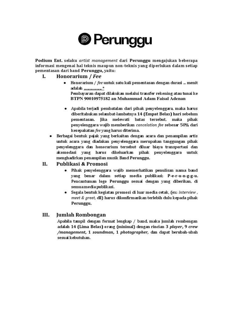 Technical Equipment & Riders Perunggu | PDF