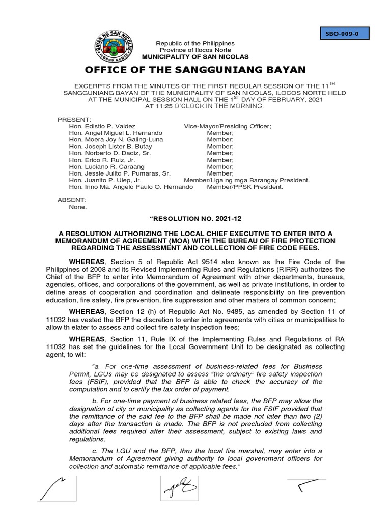 R2021-12-MOA-BFP-ASSESSMENT-AND-COLLECTION From Lgu | PDF | Fee | Local ...