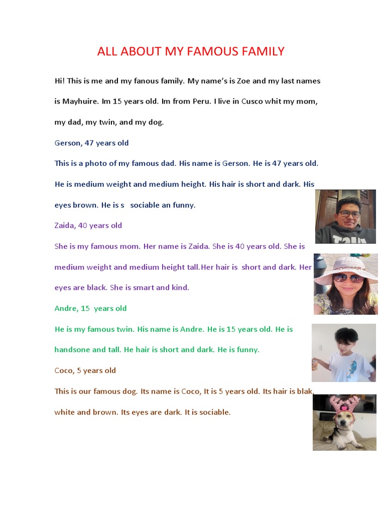 All About My Famous Family | PDF | Mystery, Thriller & Crime Fiction
