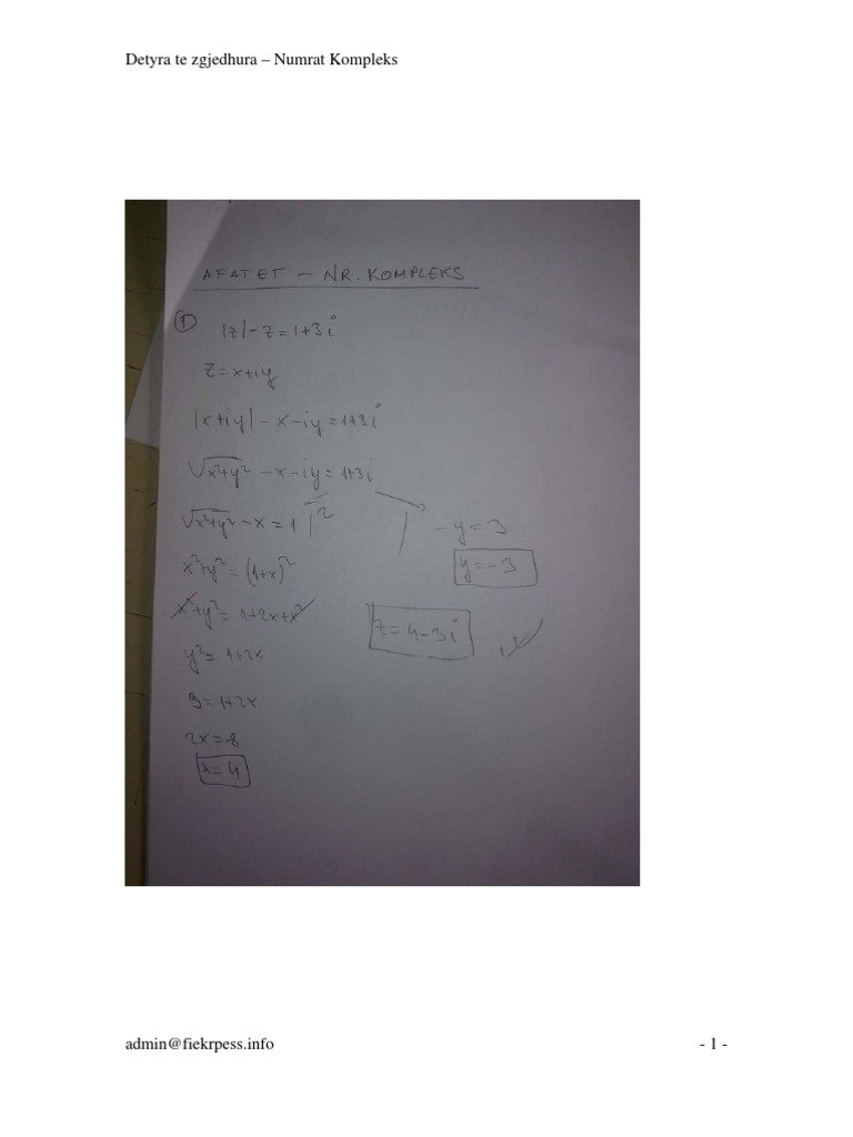 Numrat Kompleks | PDF